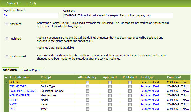 Configure Custom Logical Unit Configure Custom Logical Unit