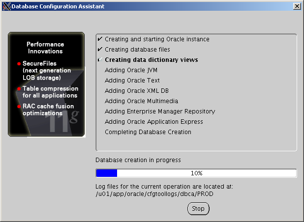 Create and Configure Oracle11gR2 Database