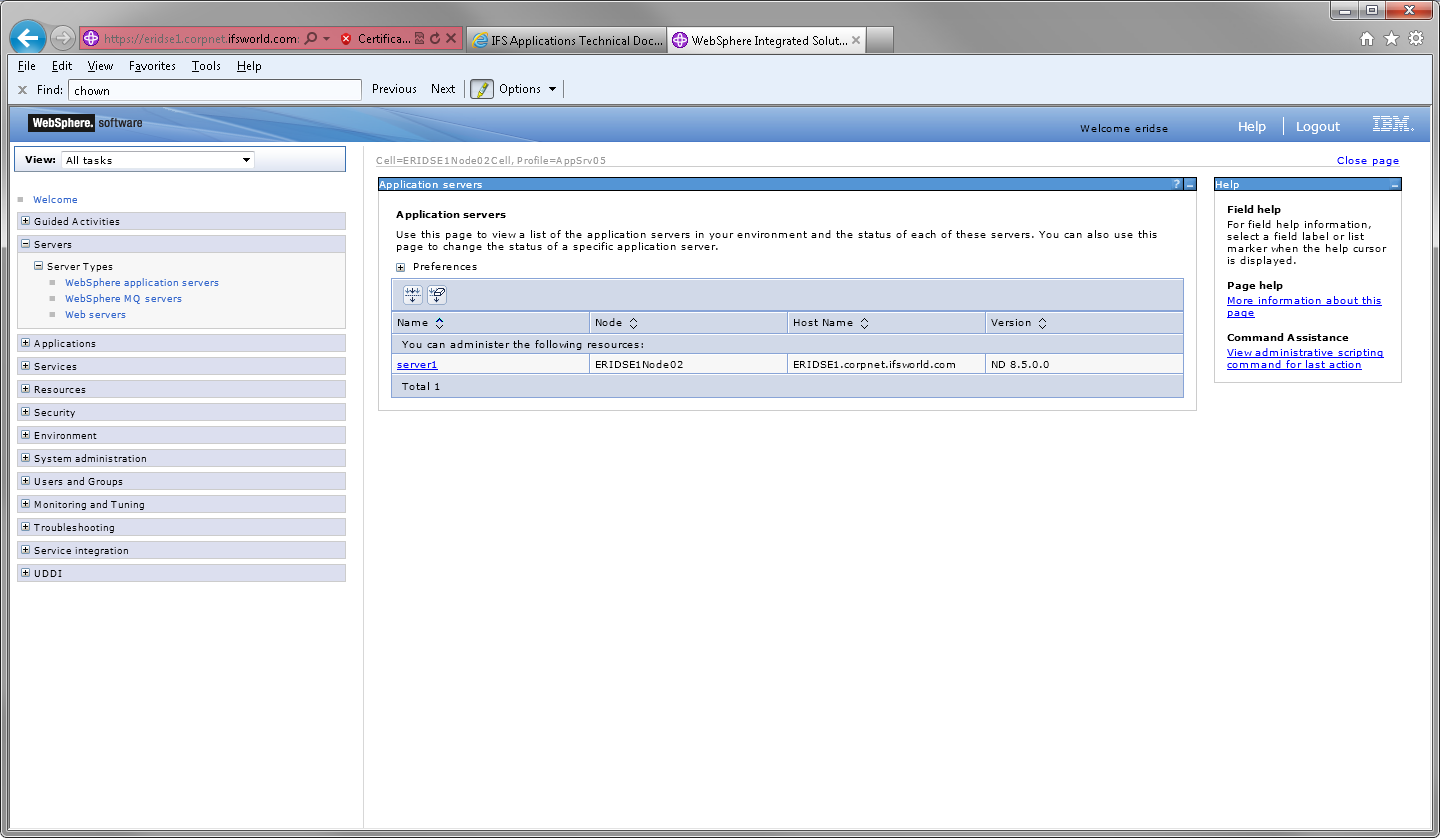 Manually Configure WebSphere for Extended Server