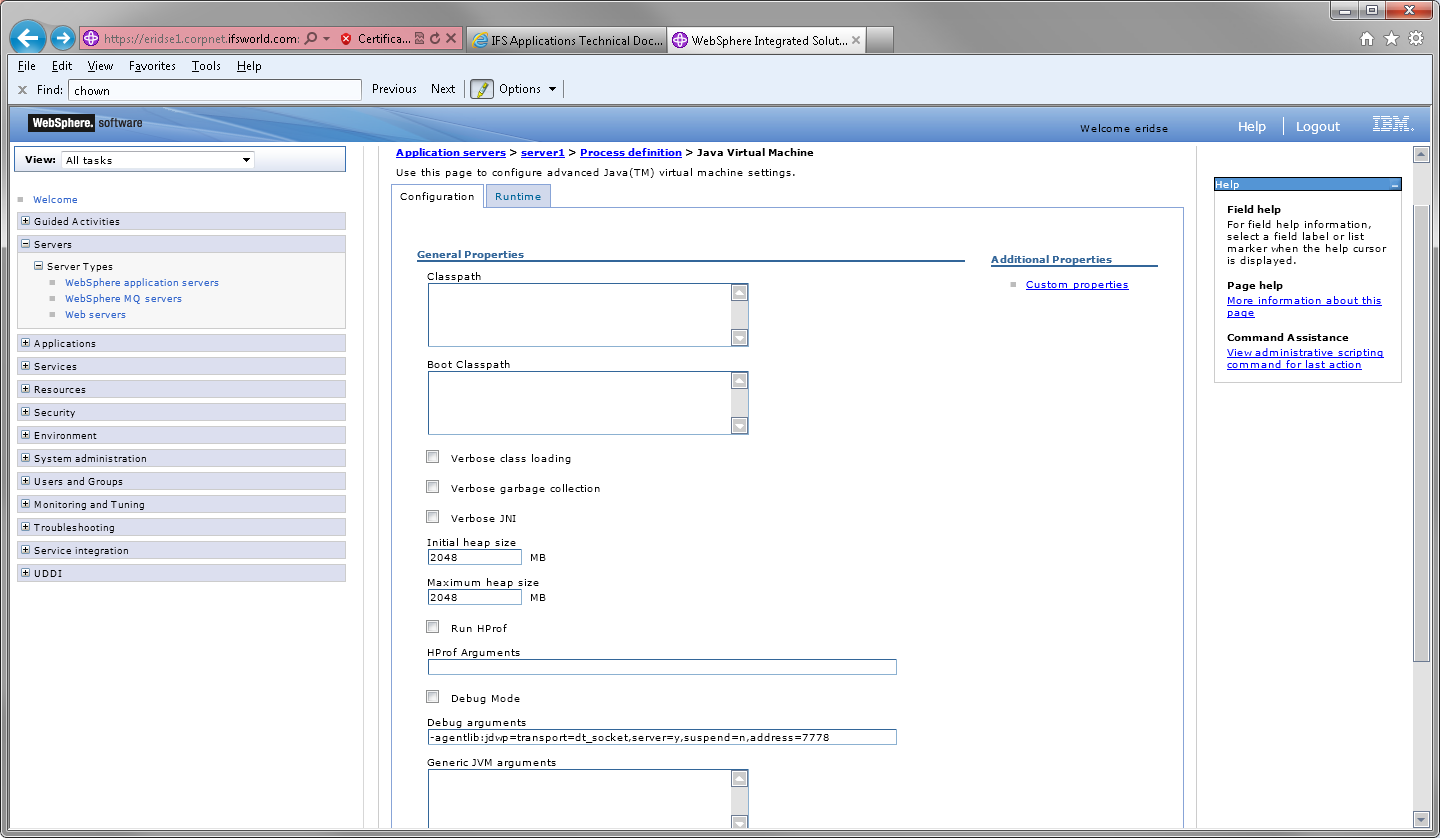 Manually Configure Websphere For Extended Server
