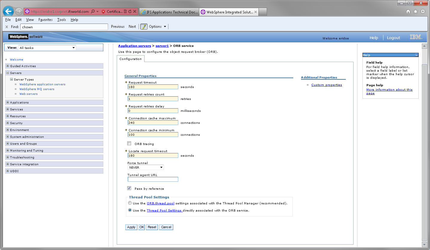 Manually Configure WebSphere for Extended Server