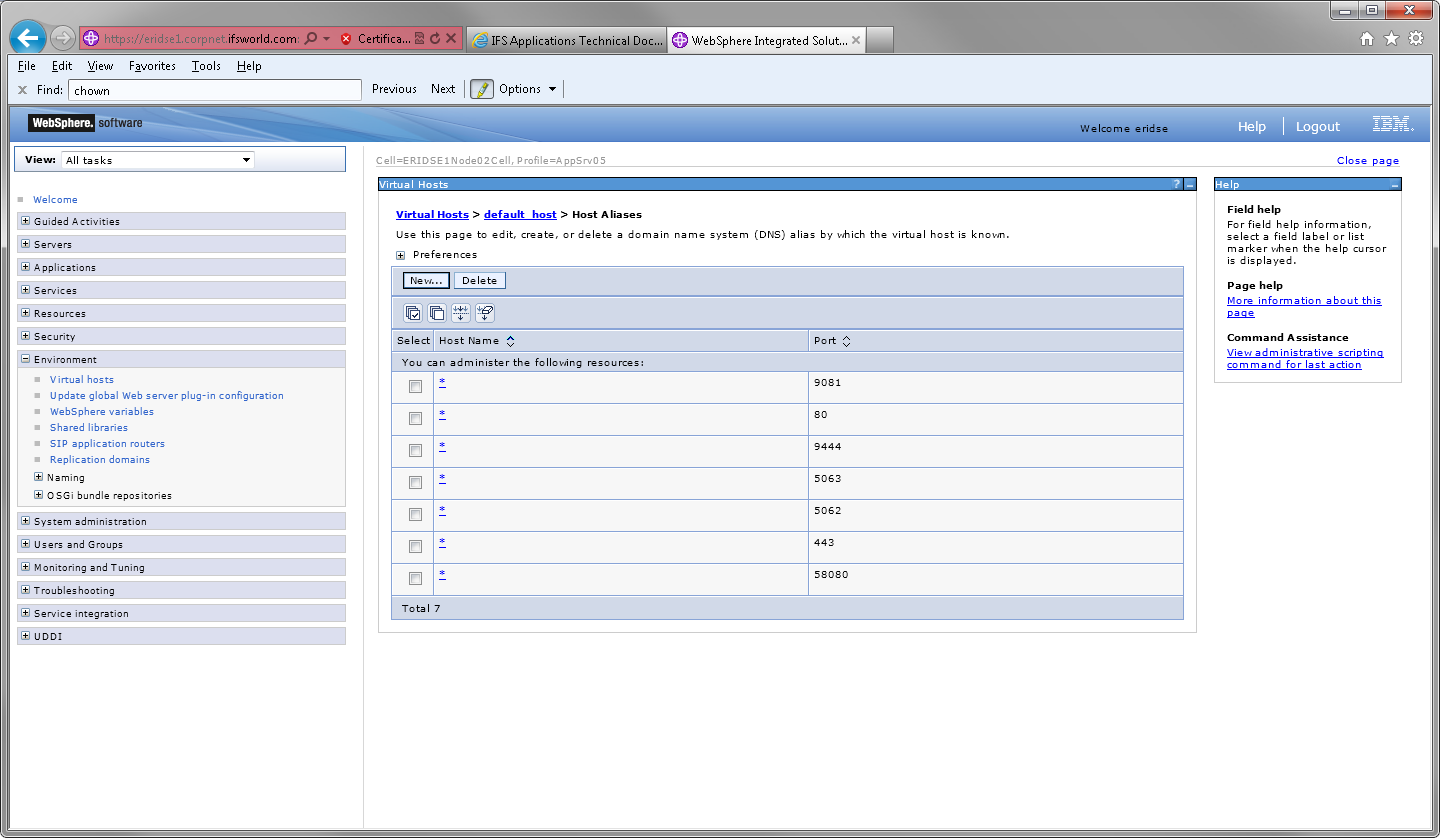 Manually Configure WebSphere for Extended Server