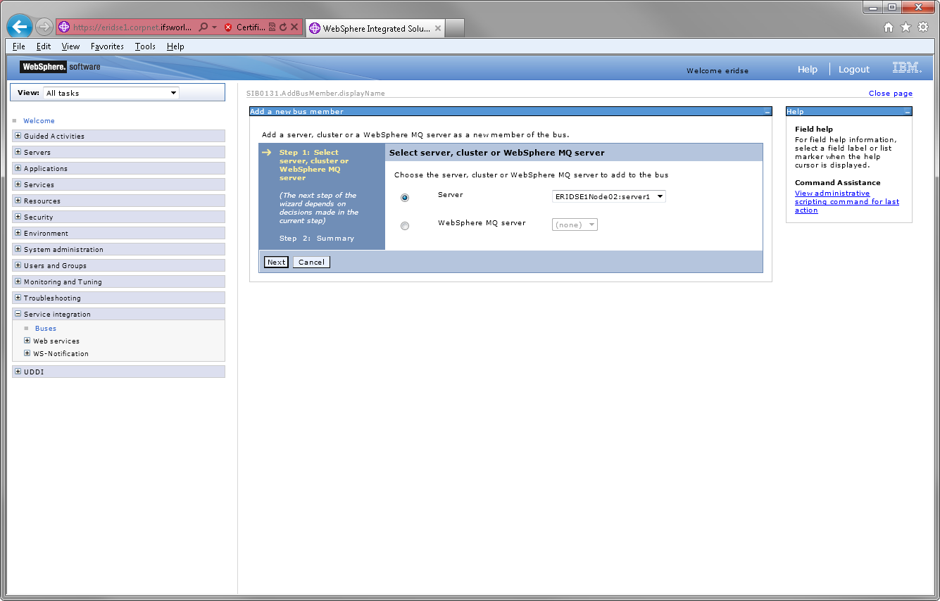 Manually Configure WebSphere for Extended Server