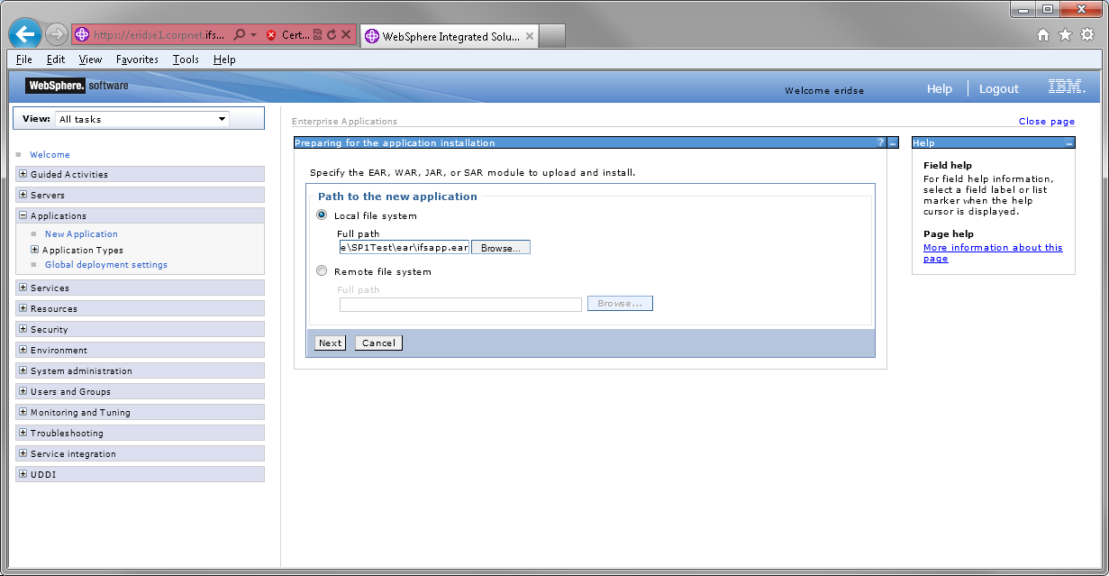 Manually Configure WebSphere for Extended Server