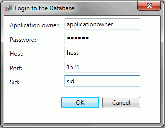 Dialog: Login to the Database
