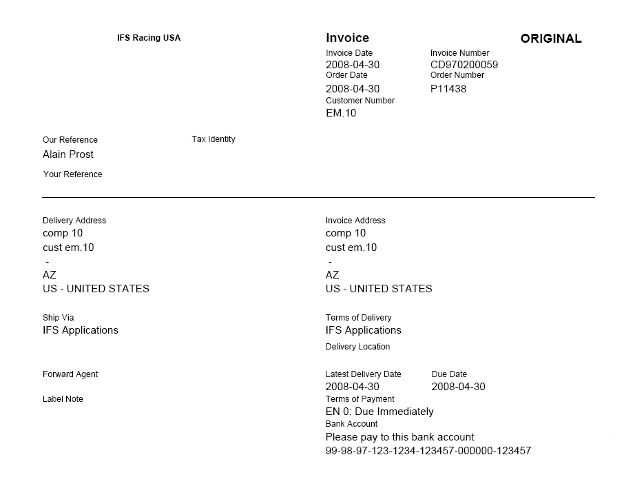 IFS Report Layout Reference Guide